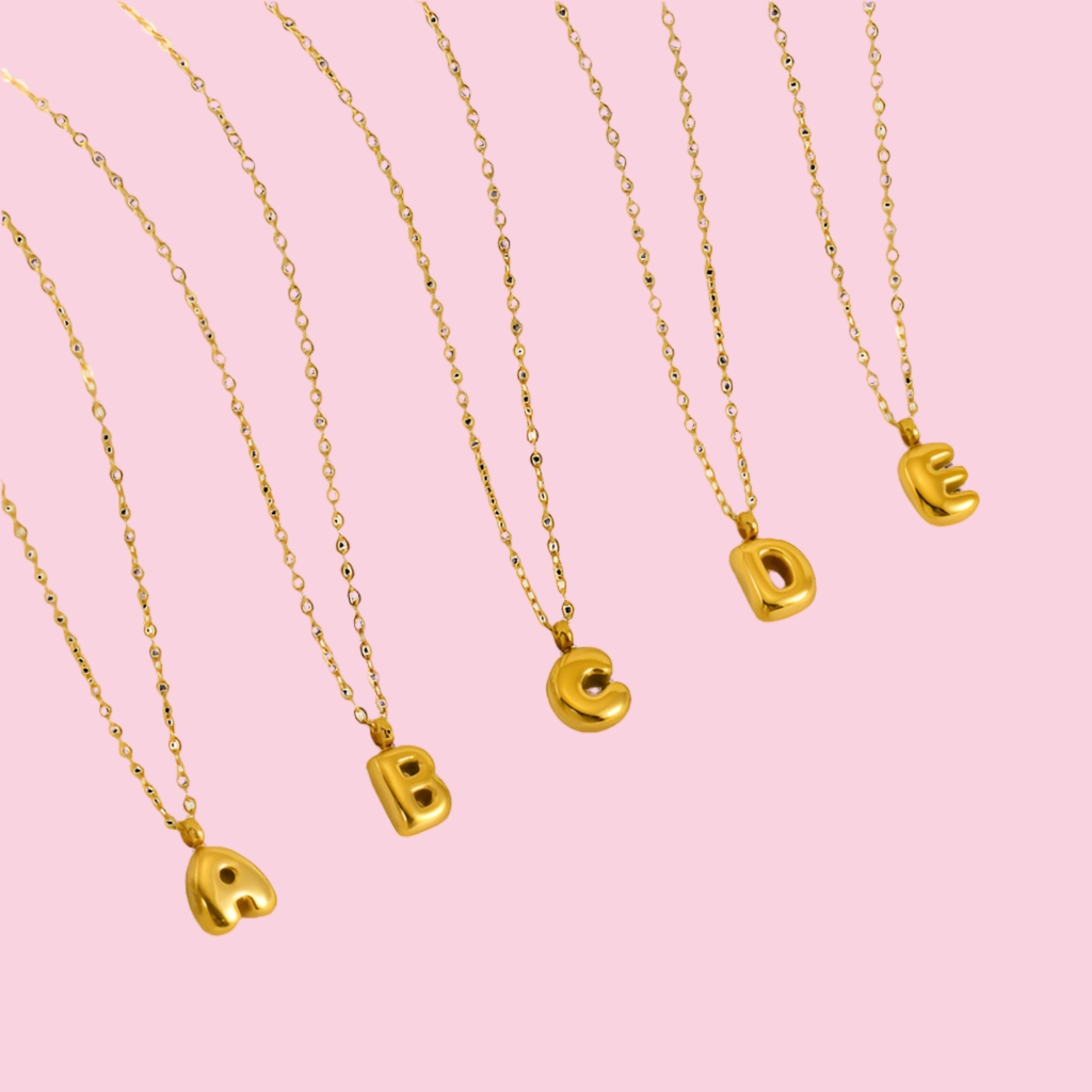 Collar Mini Inicial Burbuja – Beso Jewelry