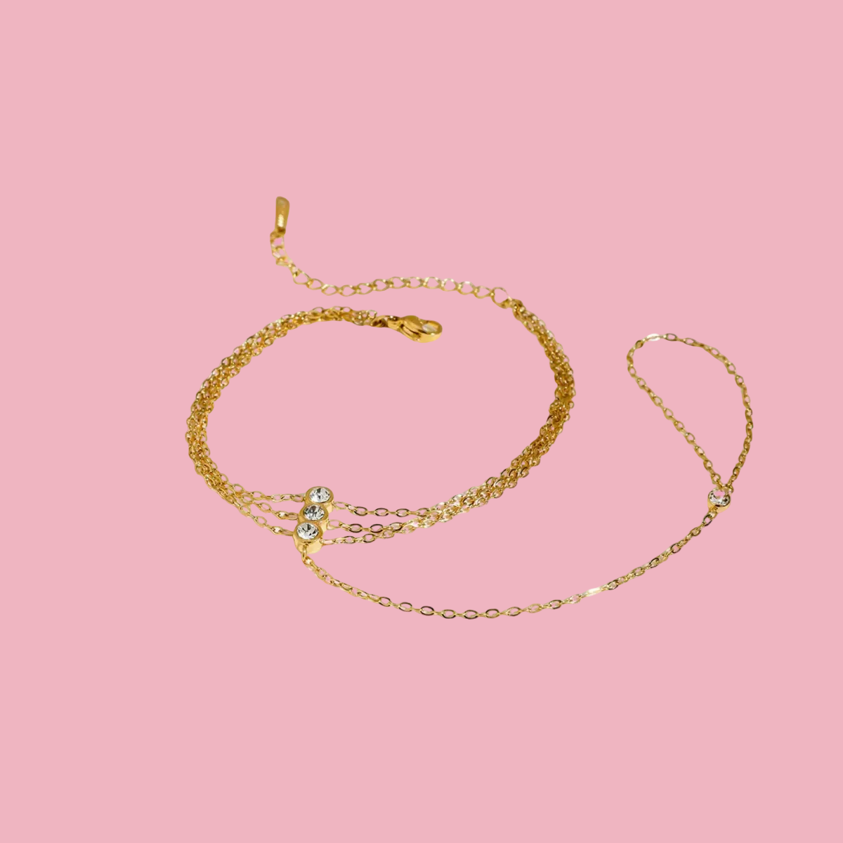 Pulsera Anillo Triple Zirconia – Beso Jewelry